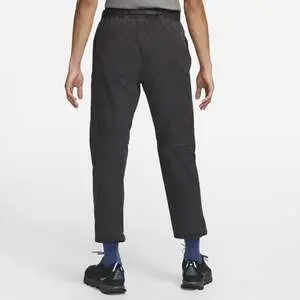 Nike Ease Solid Color Loose Lacing Cropped Casual Pants - Black