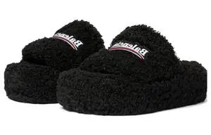 Balenciaga Furry Platform Slides