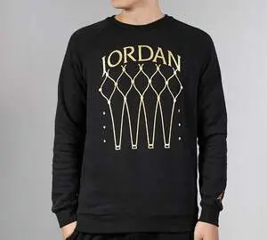 JORDAN Fleece Knit Crewneck Sweatshirt - Black
