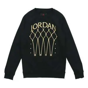 JORDAN Fleece Knit Crewneck Sweatshirt - Black