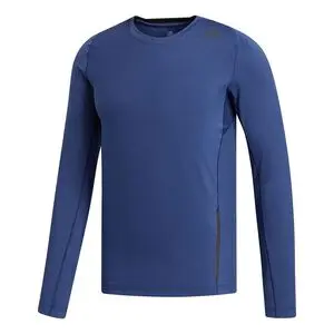 Adidas Ask2 Prm Tee Ls Training Sports Slim Fit Round Neck Long Sleeves Indigo T-shirt