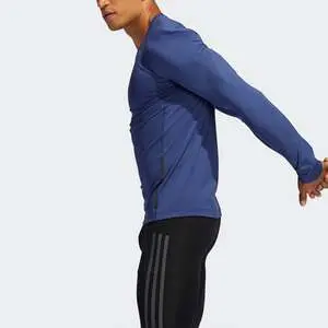Adidas Ask2 Prm Tee Ls Training Sports Slim Fit Round Neck Long Sleeves Indigo T-shirt