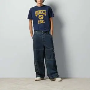 Gucci Cotton Jersey Printed T-shirt - Blue