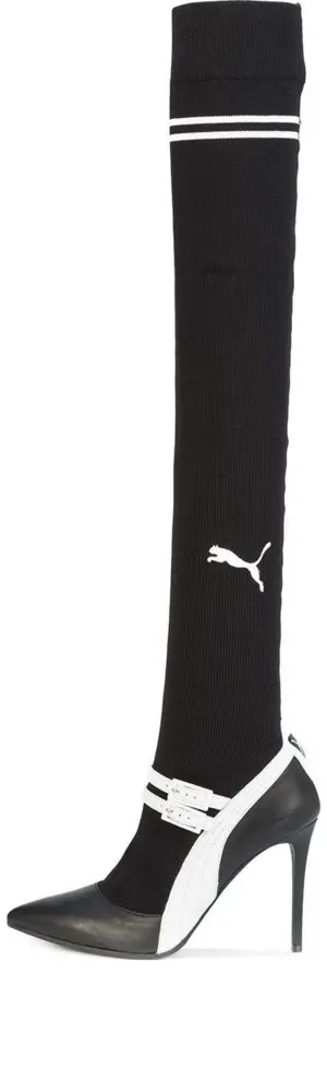 PUMA X Fenty Knitted Mary Jane High Heel Boots - Black