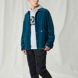 CONVERSE Corduroy Button Shirt Asia Sizing - Blue