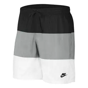 Nike Color-blocked Woven Casual Shorts - Blackwhitegray