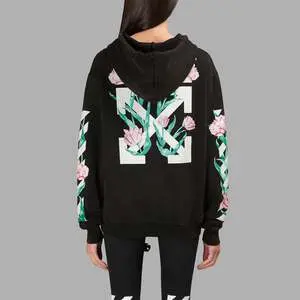 Off-White Floral Hoodie - Black/multi-color
