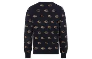 Gucci Double G Jacquard Wool V-neck Sweater