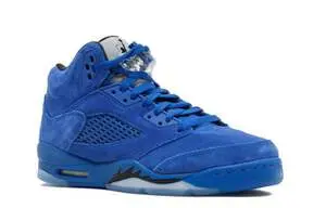 JORDAN Air 5 Retro Suede High Top Sneakers - Blue