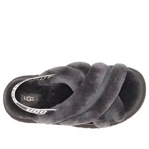 UGG Disco Cross Slide - Charcoal Grey