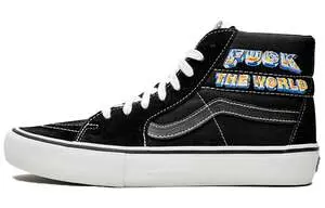 VANS Supreme X Sk8-hi "fuck The World" High Top Sneakers - Black