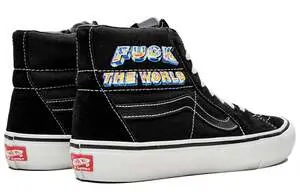 VANS Supreme X Sk8-hi "fuck The World" High Top Sneakers - Black