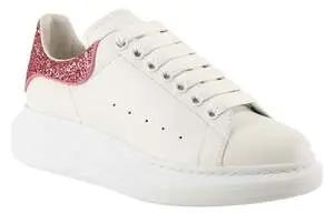 Alexander McQueen Oversized Glitter Sneakers - Beige/pink