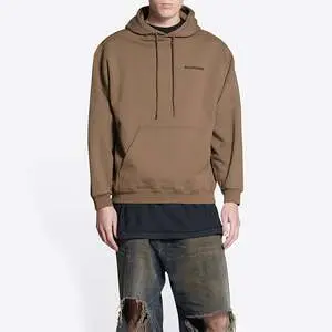 Balenciaga Regular Fit Hoodie With Back Logo - Brown