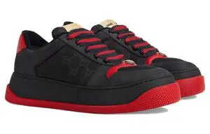 Gucci Screener Sneakers - Black/red