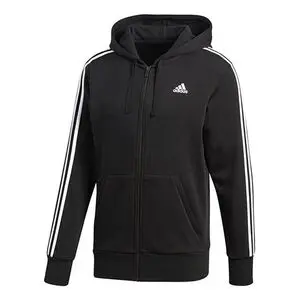 Adidas 3-stripes Full Zip Hoodie - Black