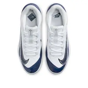 Nike Alpha Huarache Elite 4 Low Cleats - White/blue