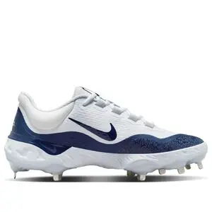 Nike Alpha Huarache Elite 4 Low Cleats - White/blue
