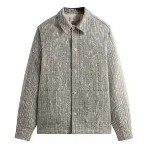 Kith Ss24 Slub Boucle Boxy Collared Overshirt - Ink