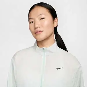 Nike Dri-fit Zip-up Jacket With Stand Collar And Drawstring Hem