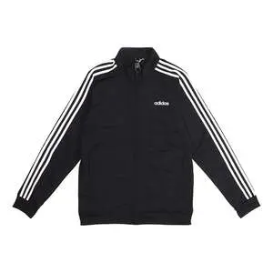 Adidas Knit Stand Collar Logo Track Jacket - Black