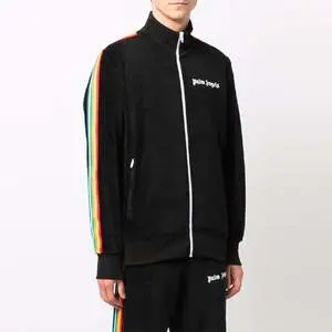 Palm Angels Rainbow Chenille Track Jacket - Black