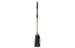 Balenciaga Downtown Xs Croc Embossed Shoulder Bag - Black