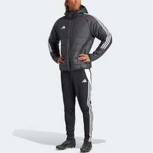 Adidas Puffer Jacket With Hood And Stripes