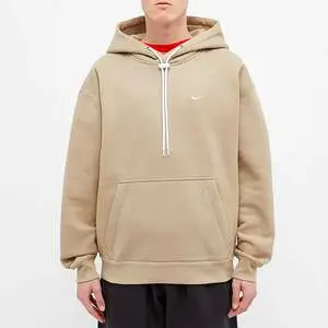 Nike Casual Sports Drawstring Fleece Lined Long Sleeve Hoodie - Khaki