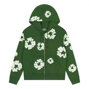 DENIM TEARS Cotton Wreath Zip Hoodie - Green