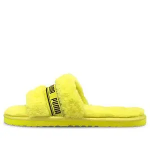 PUMA Fluff Slides - Fluo Yellow/black