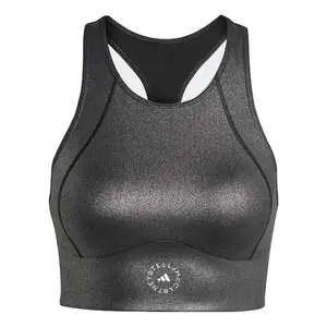 Adidas By Stella Mccartney Shiny Training Crop Top - Black
