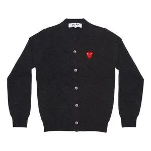 Play Comme Des Garcon Cardigan With Emblem - Grey