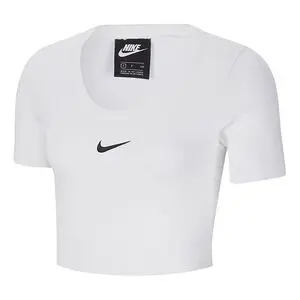 Nike Essential Cropped Short Sleeve Top - White