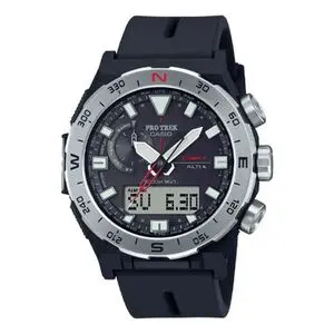 Casio Pro Trek Analog-digital Watch With Stainless Steel Bezel - Black