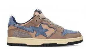 A BATHING APE Sk8 Sta Low-top Sneakers - Beige/blue/white