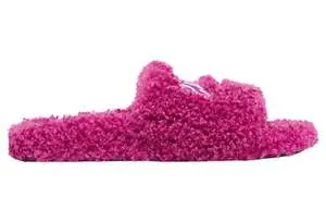 Balenciaga Cities Paris Furry Slides - Pink