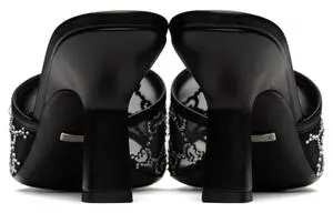 Gucci Gg Mid-heel Slide Sandal - Black