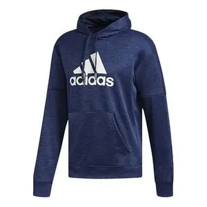 Adidas Pullover Hoodie With Large Logo - Dark Blue