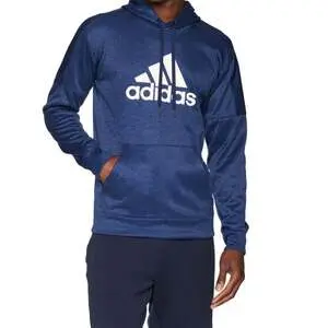 Adidas Pullover Hoodie With Large Logo - Dark Blue