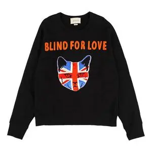 Gucci Embroidered Cat Crewneck Sweatshirt - Black