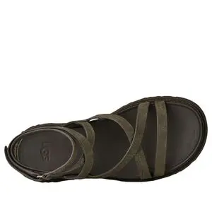 UGG Goldengaze Embossed Ankle Wrap Sandals - Dense Smoke