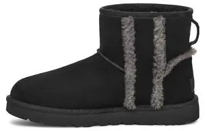 UGG Classic Mini Shearling Logo Boots - Black
