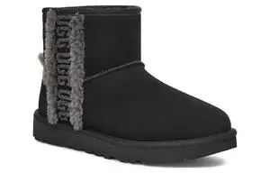 UGG Classic Mini Shearling Logo Boots - Black