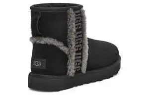UGG Classic Mini Shearling Logo Boots - Black