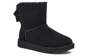 UGG Mini Bailey Suede Bow Boots - Black