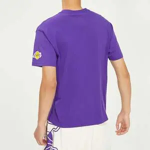 JORDAN Los Angeles Lakers Alphabet Printing Round Neck Short Sleeve Purple - Default Color