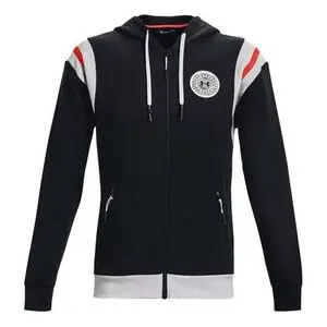 Under Armour Rival Fleece Full Zip Hoodie Jacket - Black/white/red