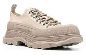Alexander McQueen Tread Slick Lace Up Sneakers - Beige