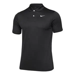 Nike Casual Solid Color Breathable Short Sleeve Polo Shirt Black - Multi-color
